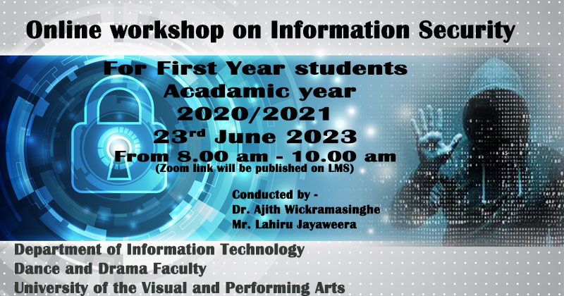 Online Workshop on Information Security - University of VAPA